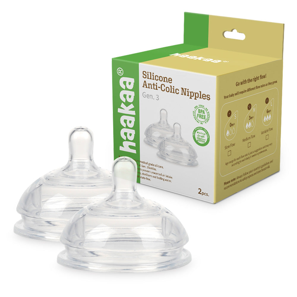 Haakaa Gen 3 Silicone Bottle Anti-Colic Nipple 2 pk – Joy Parenting Club